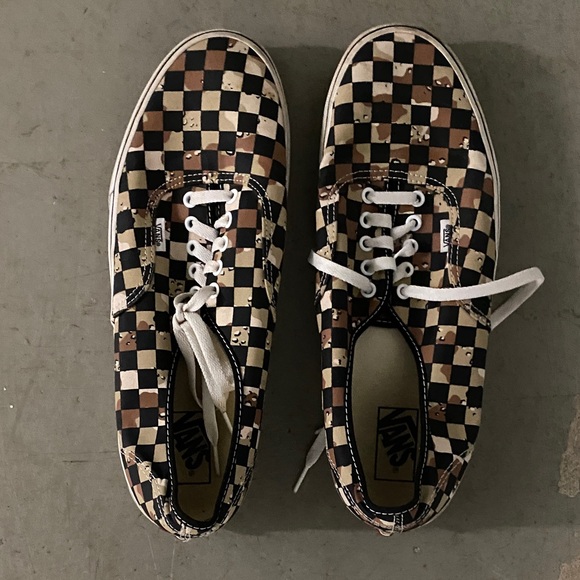 Vans | Shoes | Vans Checkerboard Black And Brown Mens Shoes | Poshmark